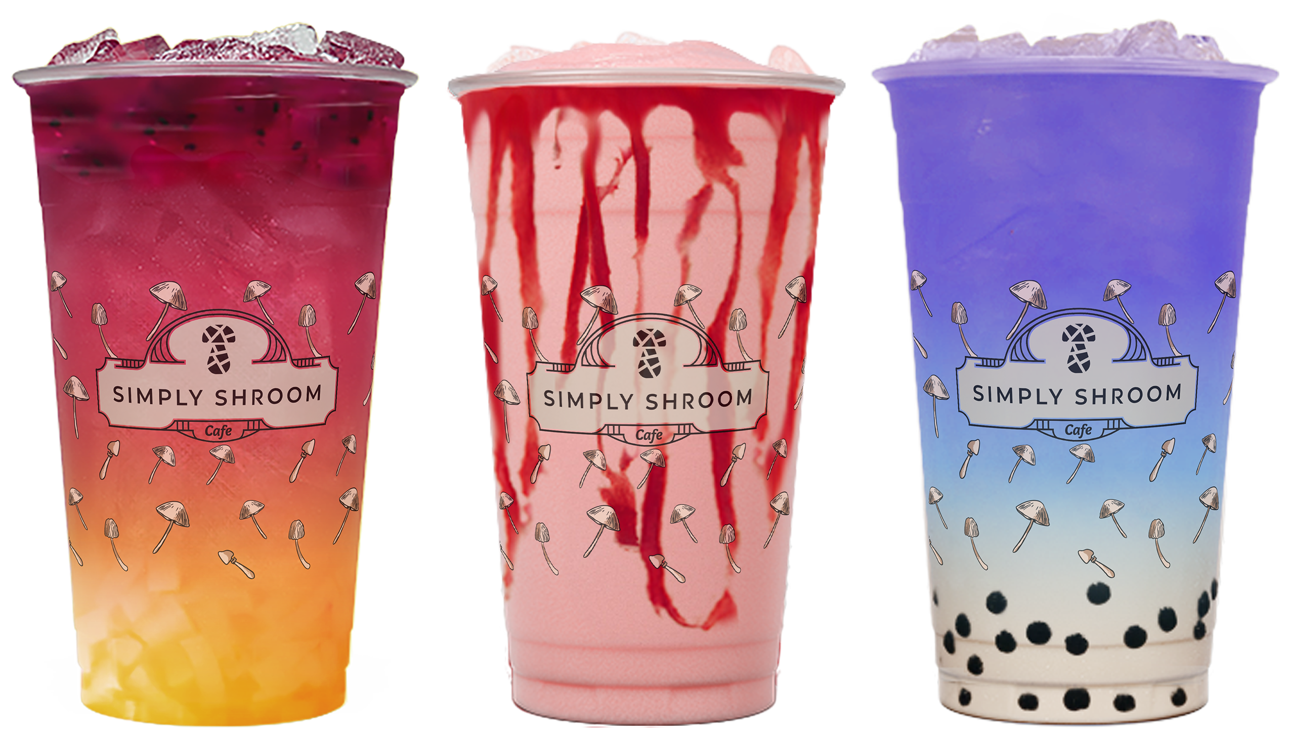 Spritzers, Blended and Boba Teas – Simply Shroom